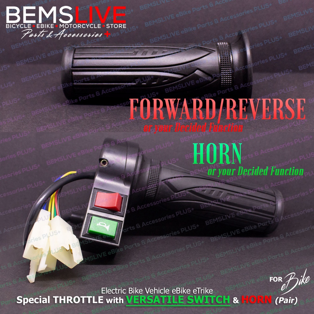 Special Throttle with 3 FORWARD/REVERSE Switch + HORN Button for eBikes ...