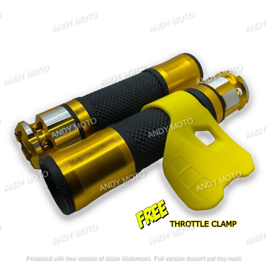 Honda Click 125i | UNIVERSAL HANDLE GRIP BLACK GOLD STEEL BAR END W ...