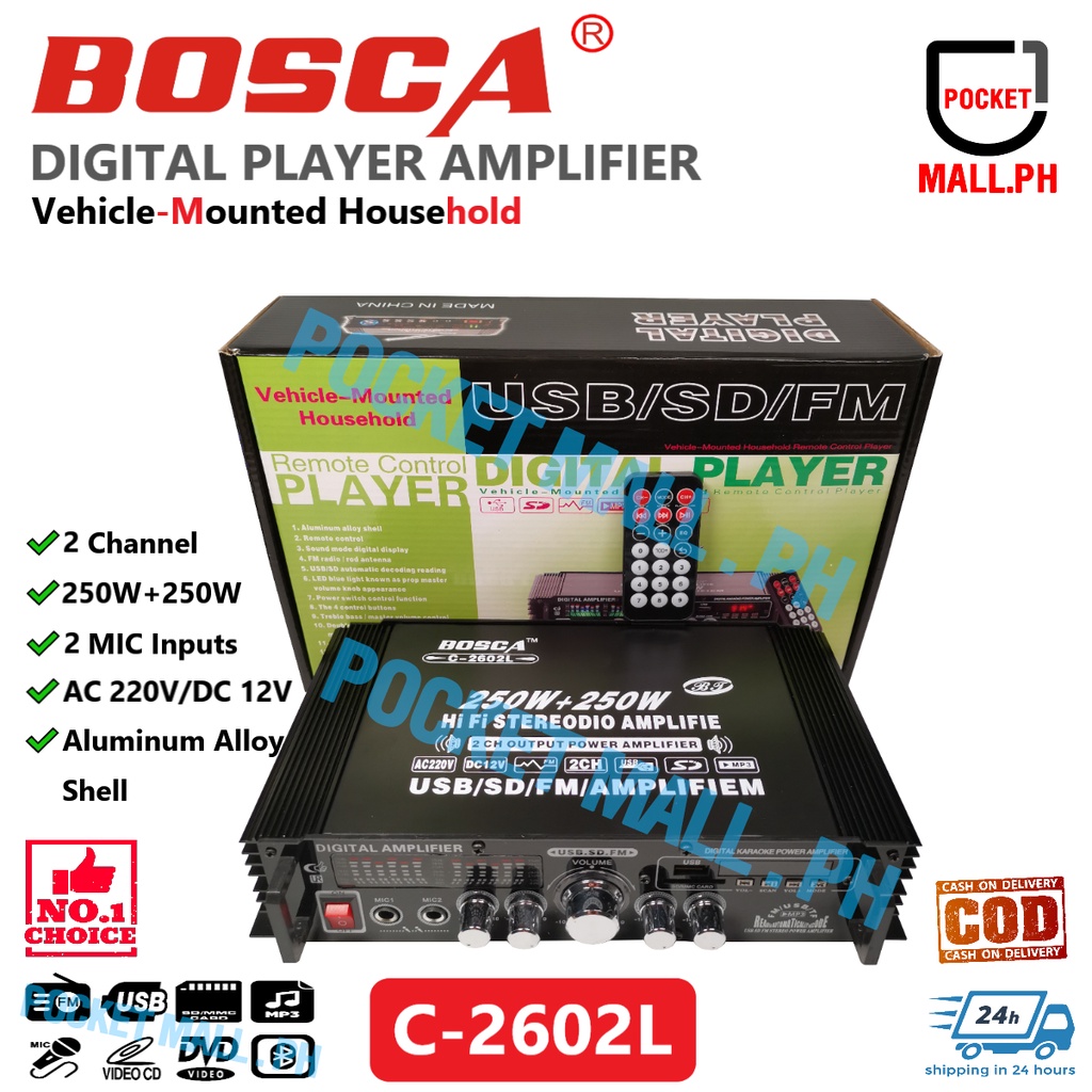 BOSCA DIGITAL AMPLIFIER Heavy Bass Output High Quality Stereo Sound and ...