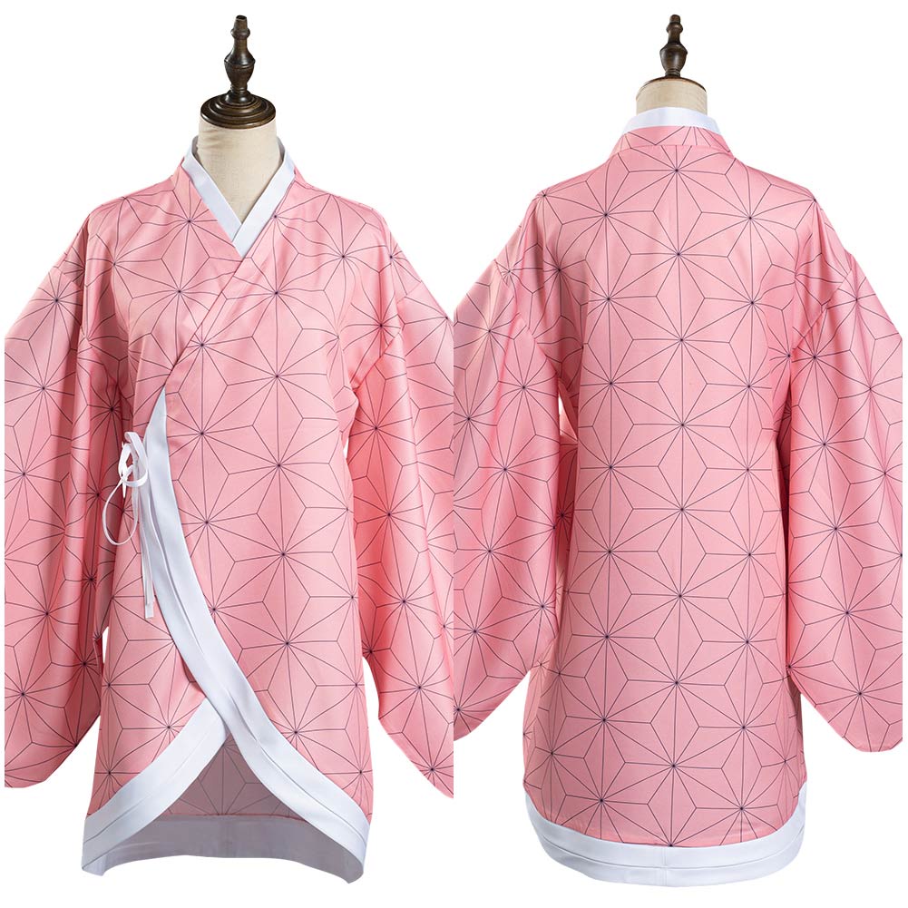 Womens Kamado Nezuko Cosplay Kimono Cloak Demon Slayer Halloween ...