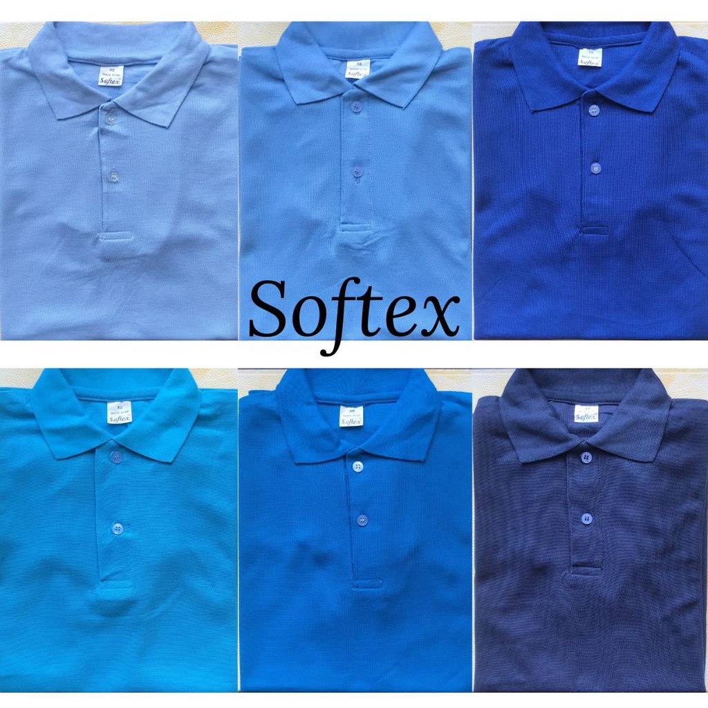 SOFTEX Unisex Plain Polo Shirt (Honeycomb Collared Shirt) light blue ...