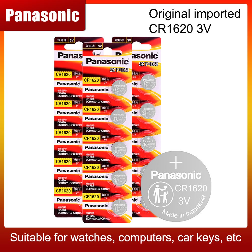 PANASONIC CR1620 DL1620 3V Lithium Batteries Cell Button Coin Battery ...