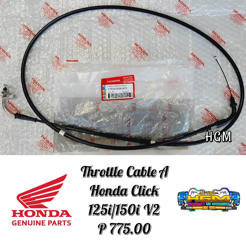 THROTTLE CABLE COMP. A & B FOR HONDA CLICK 125i/150i V2 (17920-K59-A72 ...