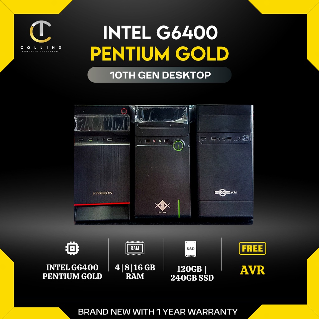 Intel 10th Gen G6400 Pentium Gold PC Desktop | Intel Graphics | High ...