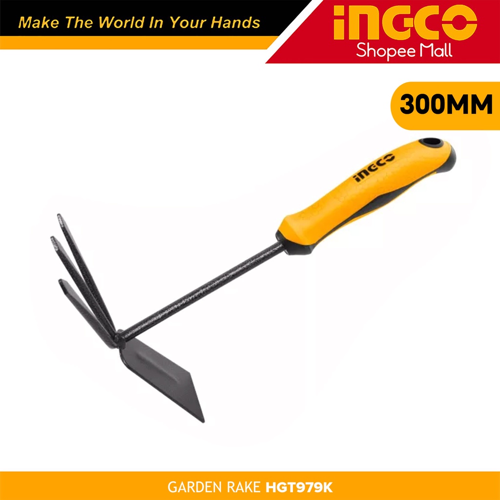 Ingco HGT979K Garden Rake 300mm Carbon Steel Material / Gardening Tools ...