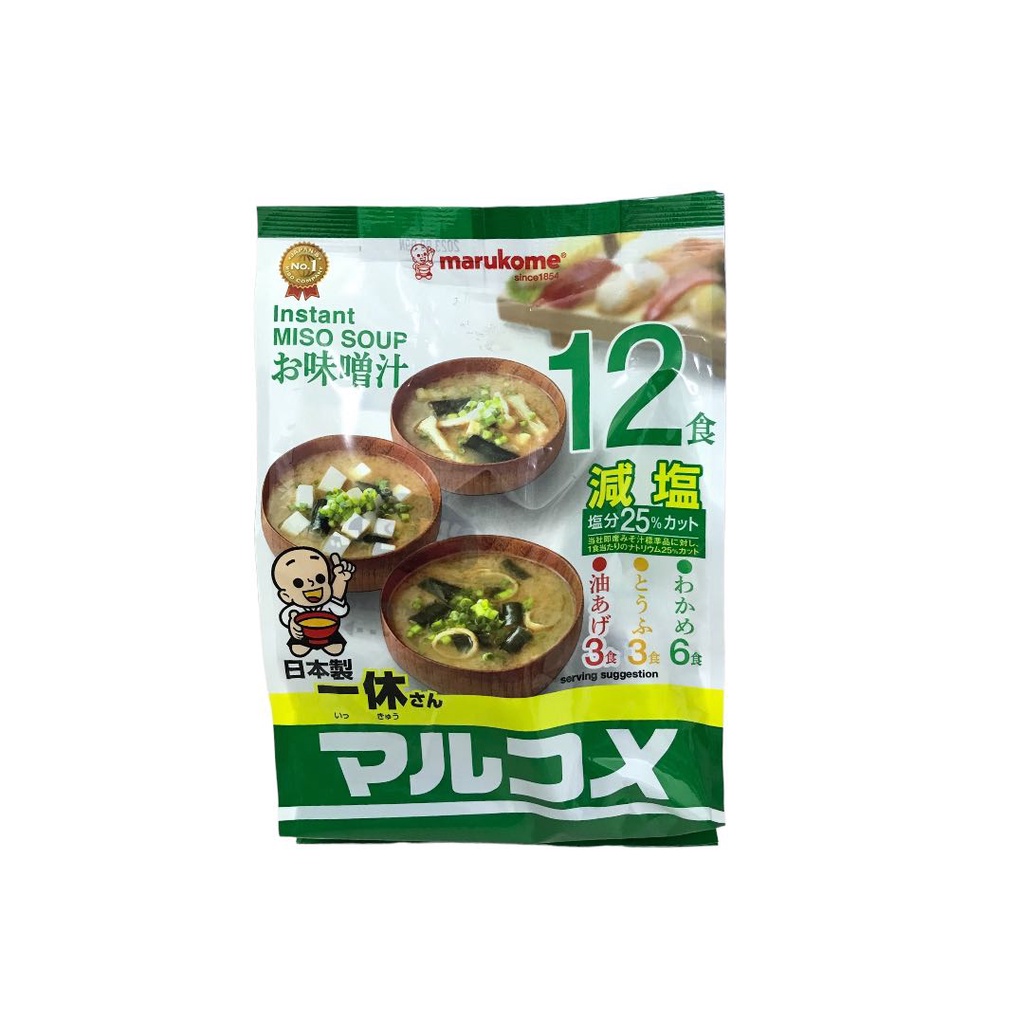 CMH Japan Marukome otoku-yo-Tei No Aji Misoshijiru Instant Miso Soup 4 flavors (12 packs ...