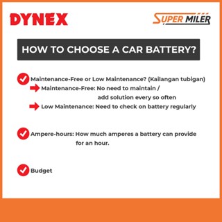 Dynex Matrix 1SMF / NS50 Car Battery (Maintenance-Free and 12 Months ...