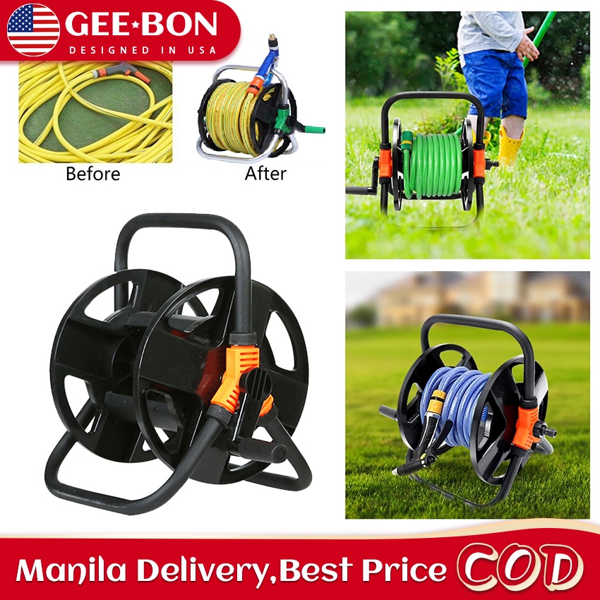 GEEBON Pipe Reel Holder Hose Reel Organizer Rack Standing Hose Pipe ...