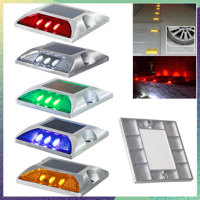 Solar Spike Small Square Two-sided 6LED Warning Lamp Highway Road ...