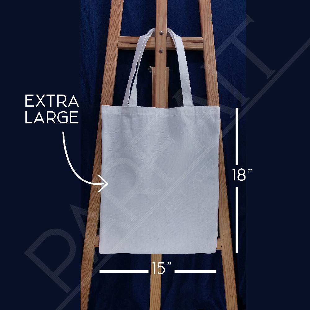Parfait Aesthetic Plain Color Canvas Tote Bag White TB001 EXTRA-LARGE ...
