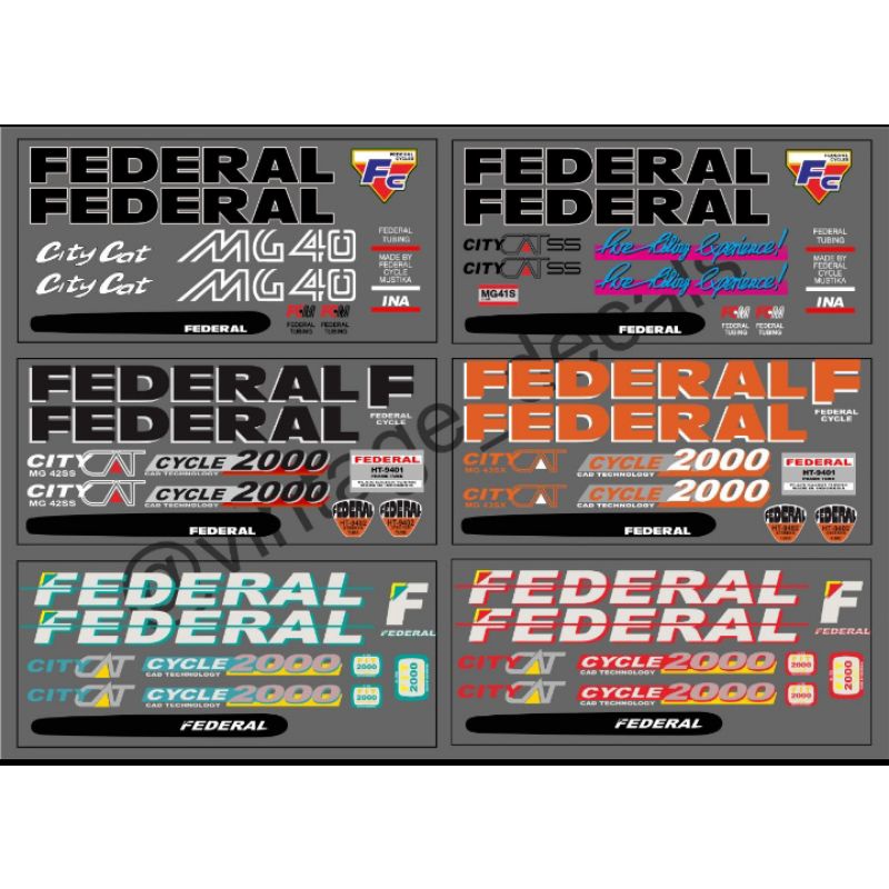 Decals replacement federal CITY CAT citycat ALL VARIAN MG40 MG41S Pure ...