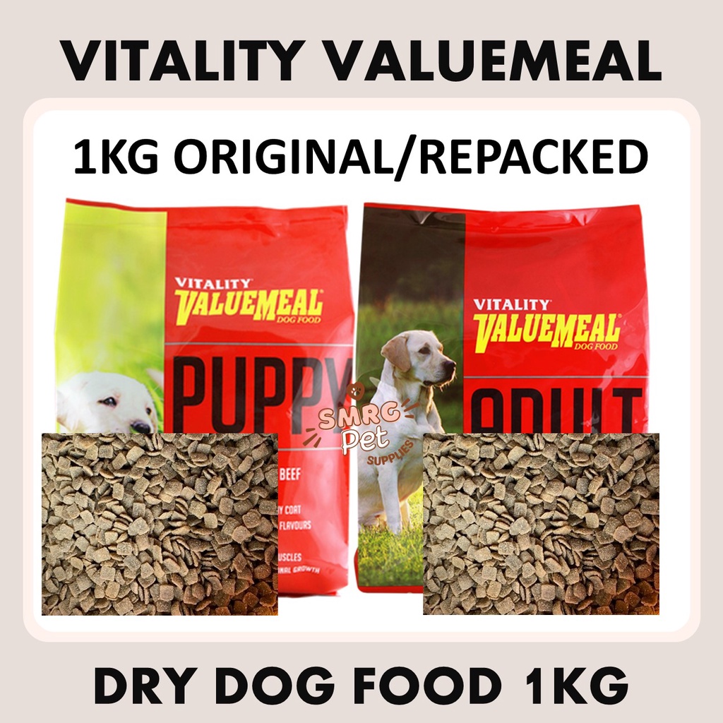 Vitality Valuemeal Dry Dog Food Classic Adult / Puppy 1kg Original ...