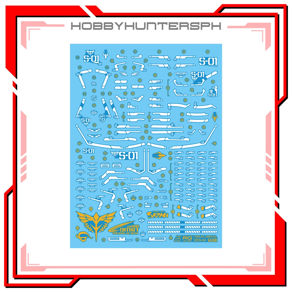 Delpi Decal RG Sazabi Waterslide Decals | Shopee Philippines