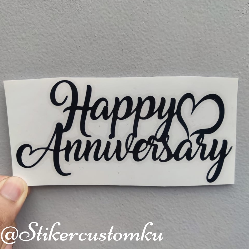 Happy Anniversary Sticker PVC Balloon Sticker Acrylic Sticker | Shopee ...