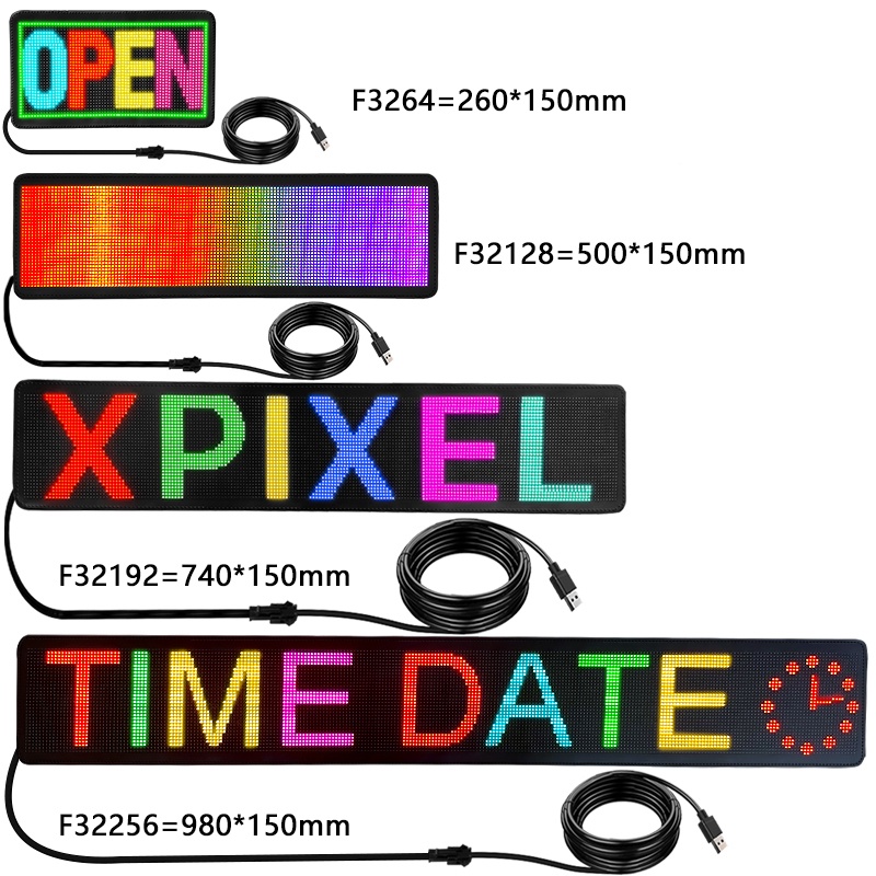 Flexible Advertising LED Screen Sign Scrolling LED Message Board RGB Bluetooth WiFi APP ...
