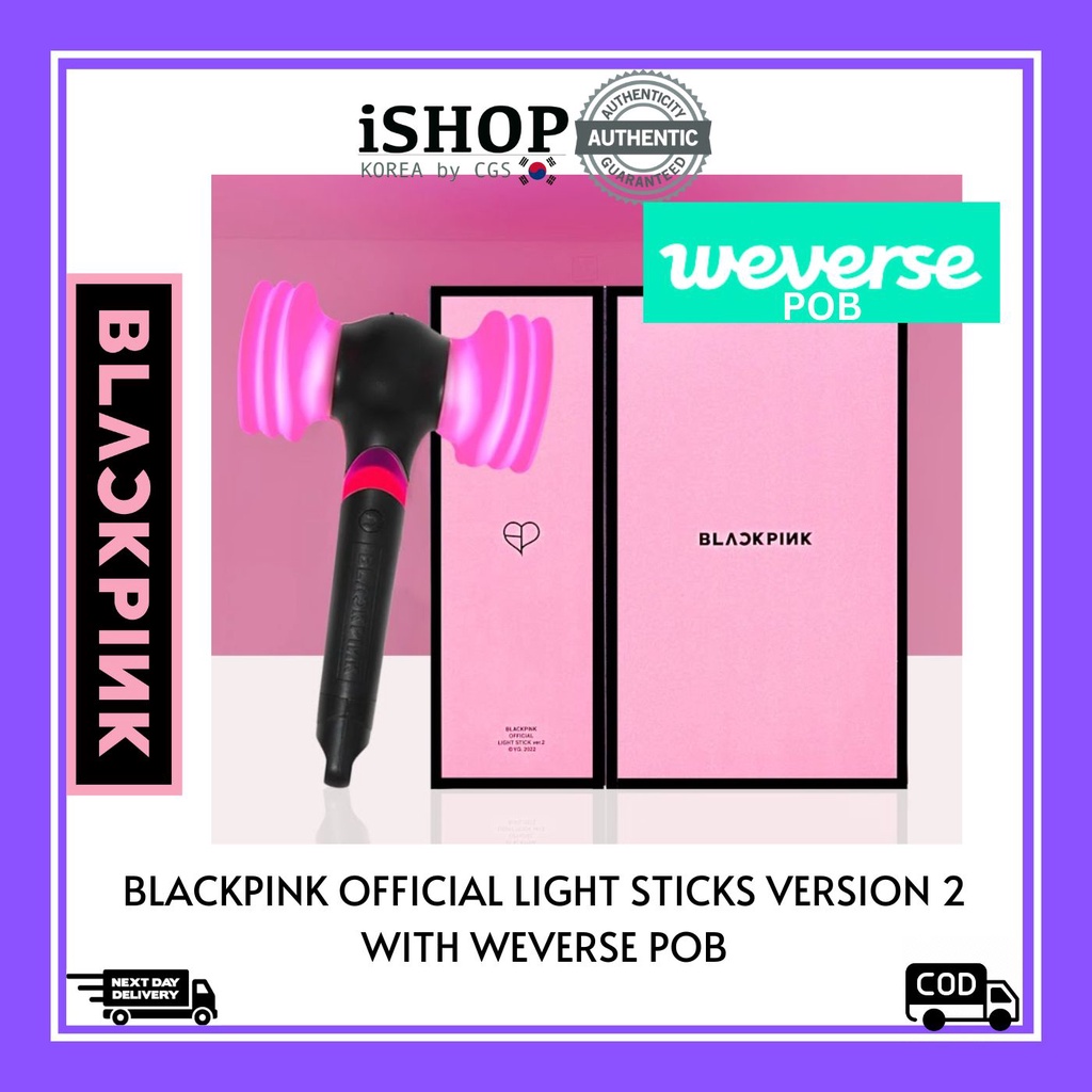 ONHAND! WITH WEVERSE POB! BLACKPINK OFFICIAL LIGHT STICKS VERSION 2 ...