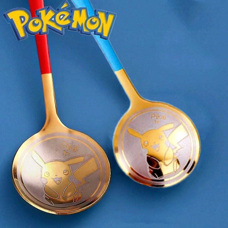 Animated Pokemon Pikachu Stainless Steel Spoon Coffee Tableware Kitchen ...