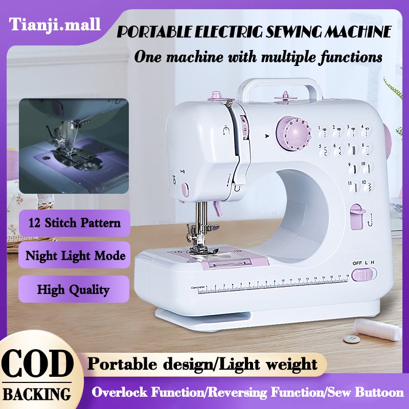 12 Stitches Electric Sewing Machine Portable Mini Household ...