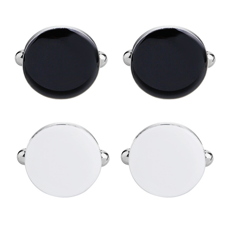 New Cufflinks Round Fashion French Cuff Links Men's and Women's Shirts ...