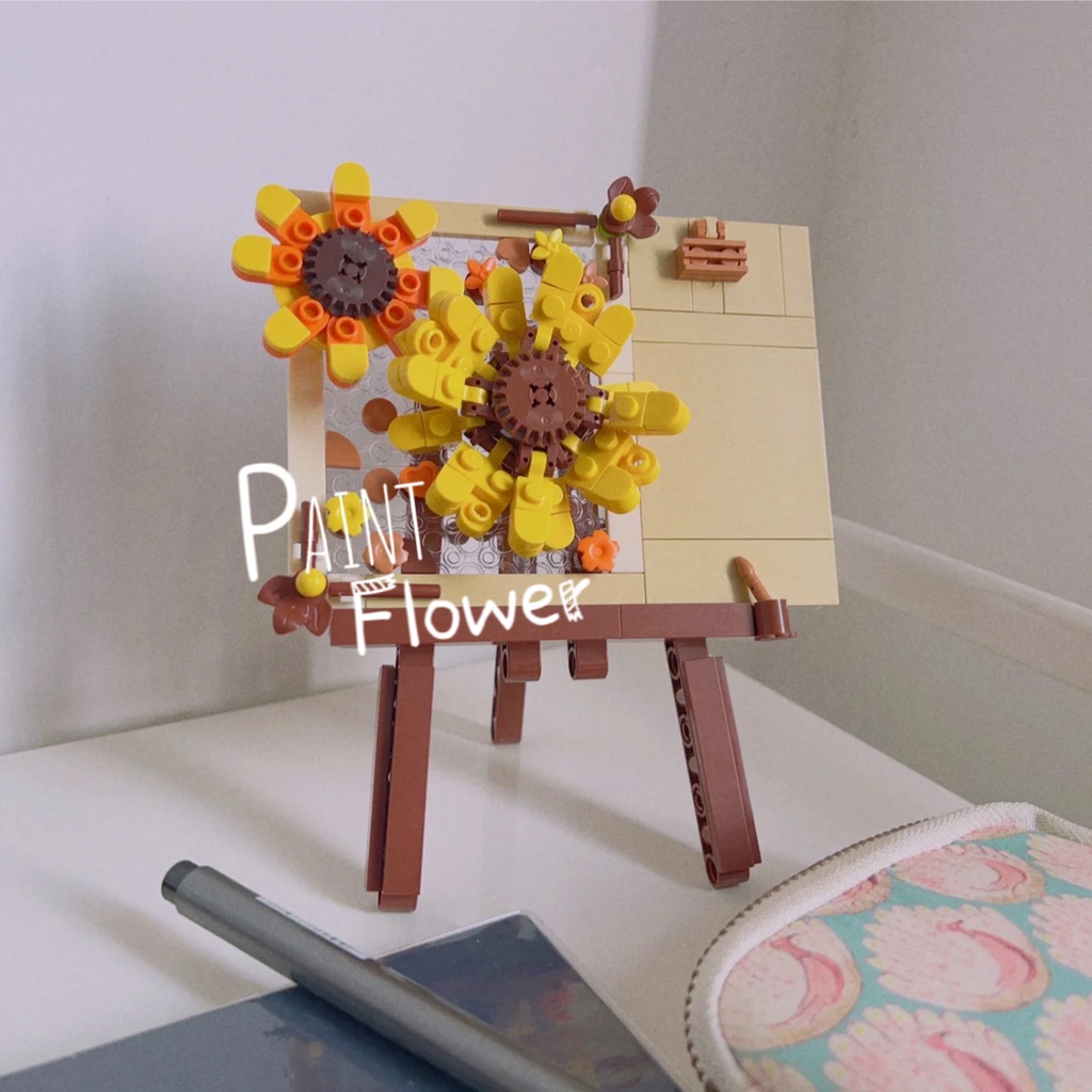 building blocks Flower Heart Words Postcard Building Blocks Sticky Note ...