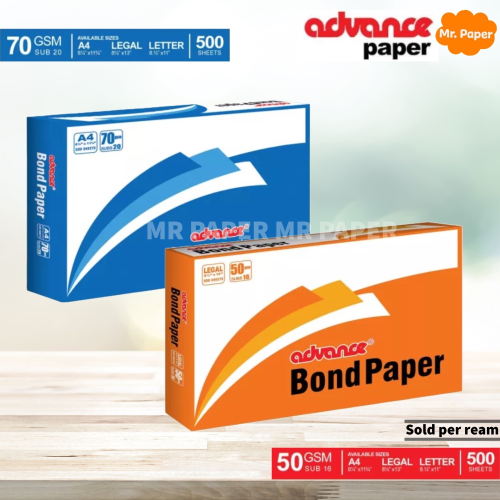 Advance Bond Paper Sub 16 | Sub 20 | Mr. Paper | Shopee Philippines