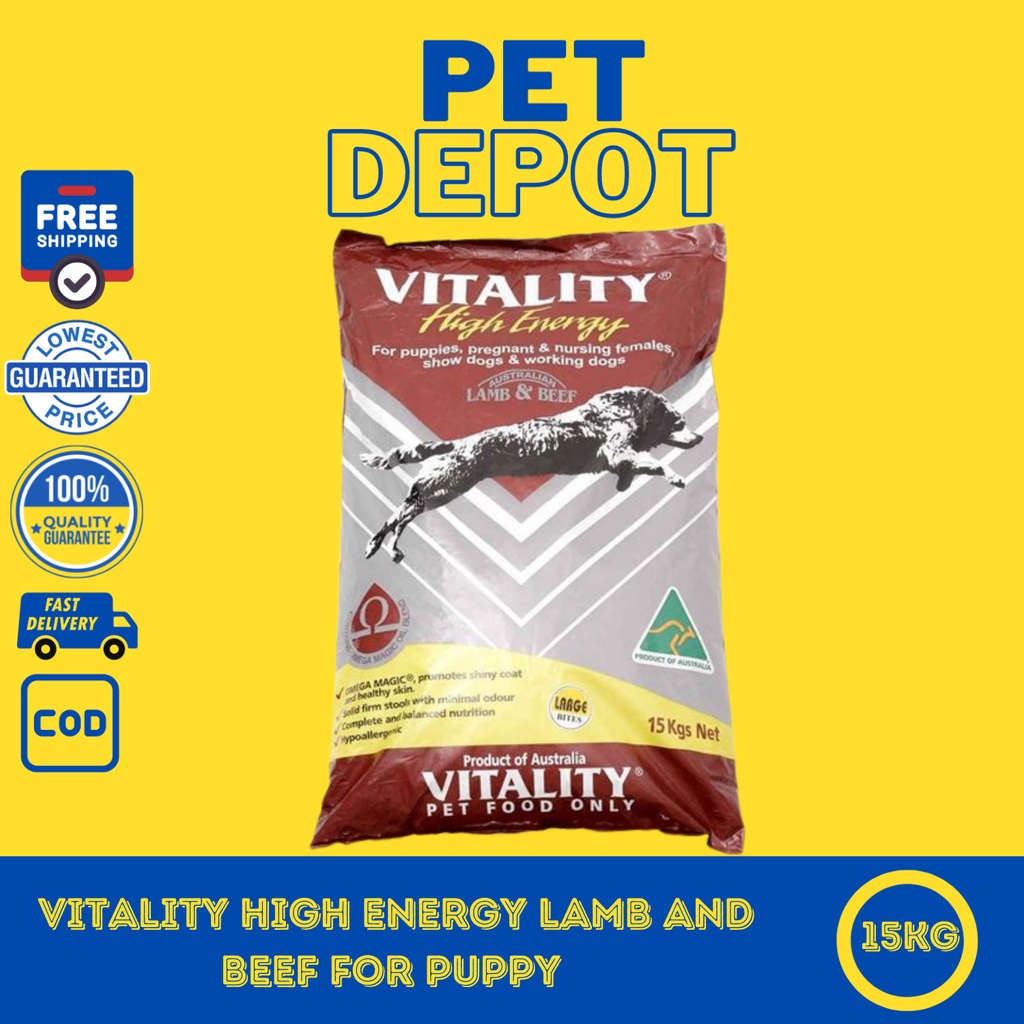 Vitality High Energy Lamb and Beef for Puppy 15kg | Shopee Philippines