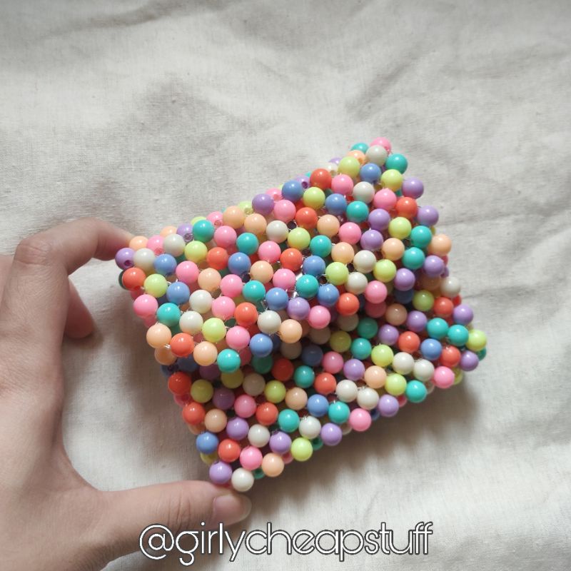 GCS Wallet Bead Card Holder 2 Slots Pop Up Candy Color Wallet Beads ...