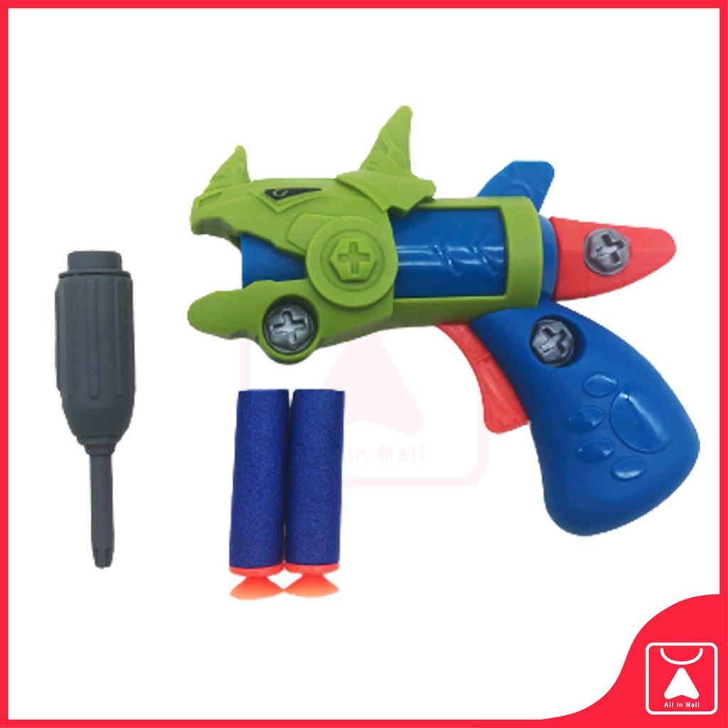 AllinMall Disassembly and Assembly of Dinosaur Soft Bullet Gun Toy EVA ...