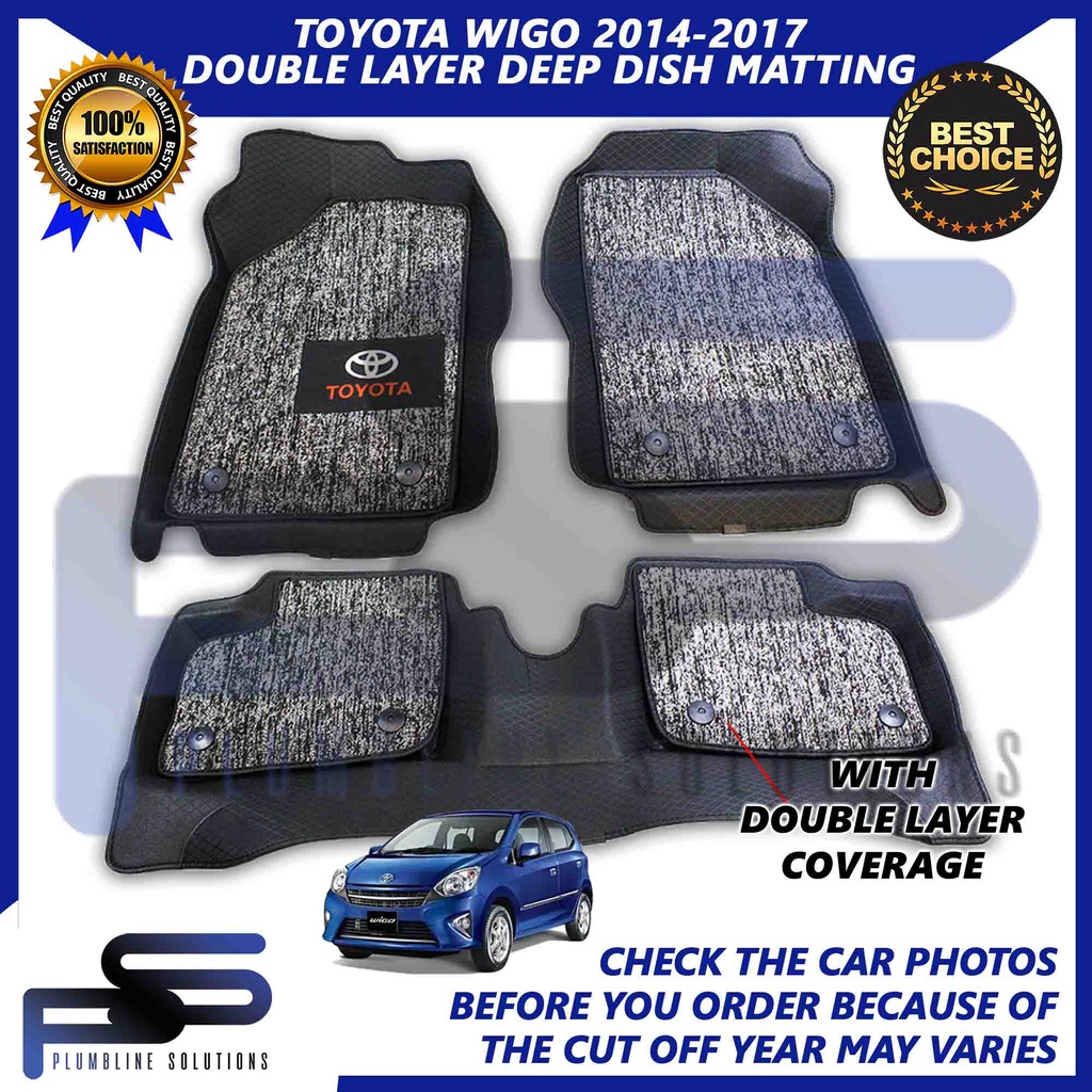 Double Layer 7D Deep Dish OEM Floor Matting Toyota Wigo 2014 - 2023 2 ...