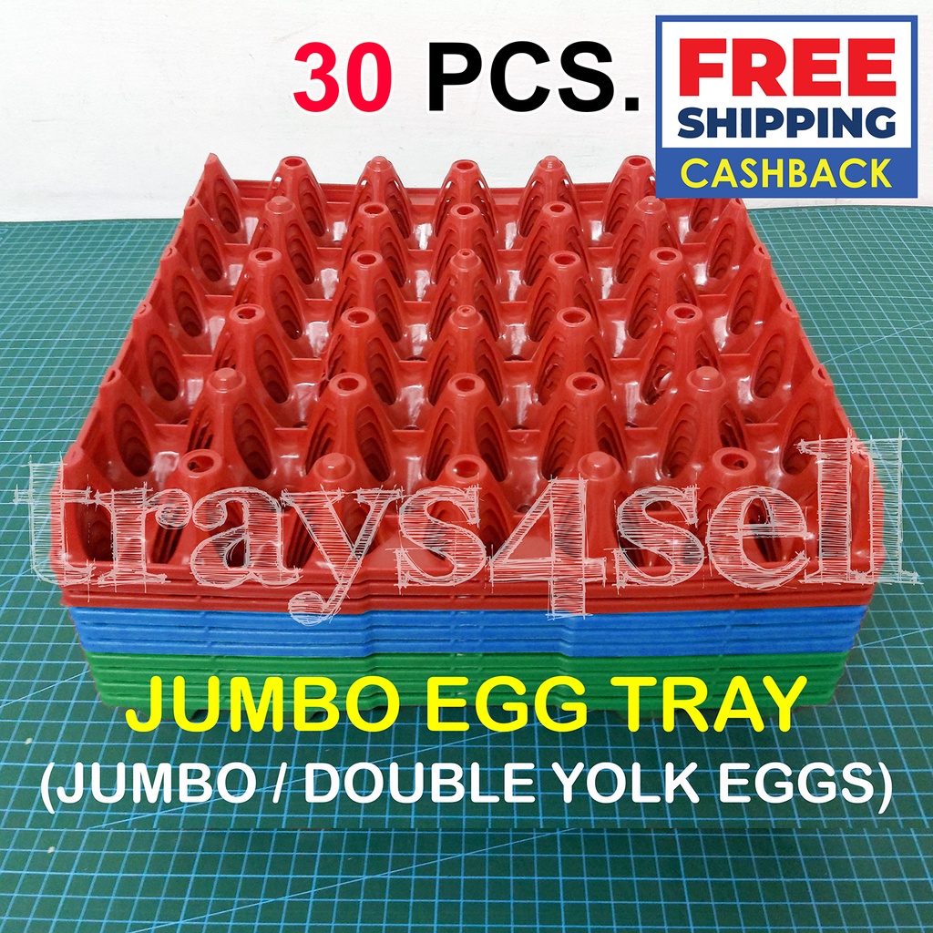 30 pcs. HEAVY DUTY Jumbo Double Yolk Reusable Plastic Egg Tray | Shopee ...
