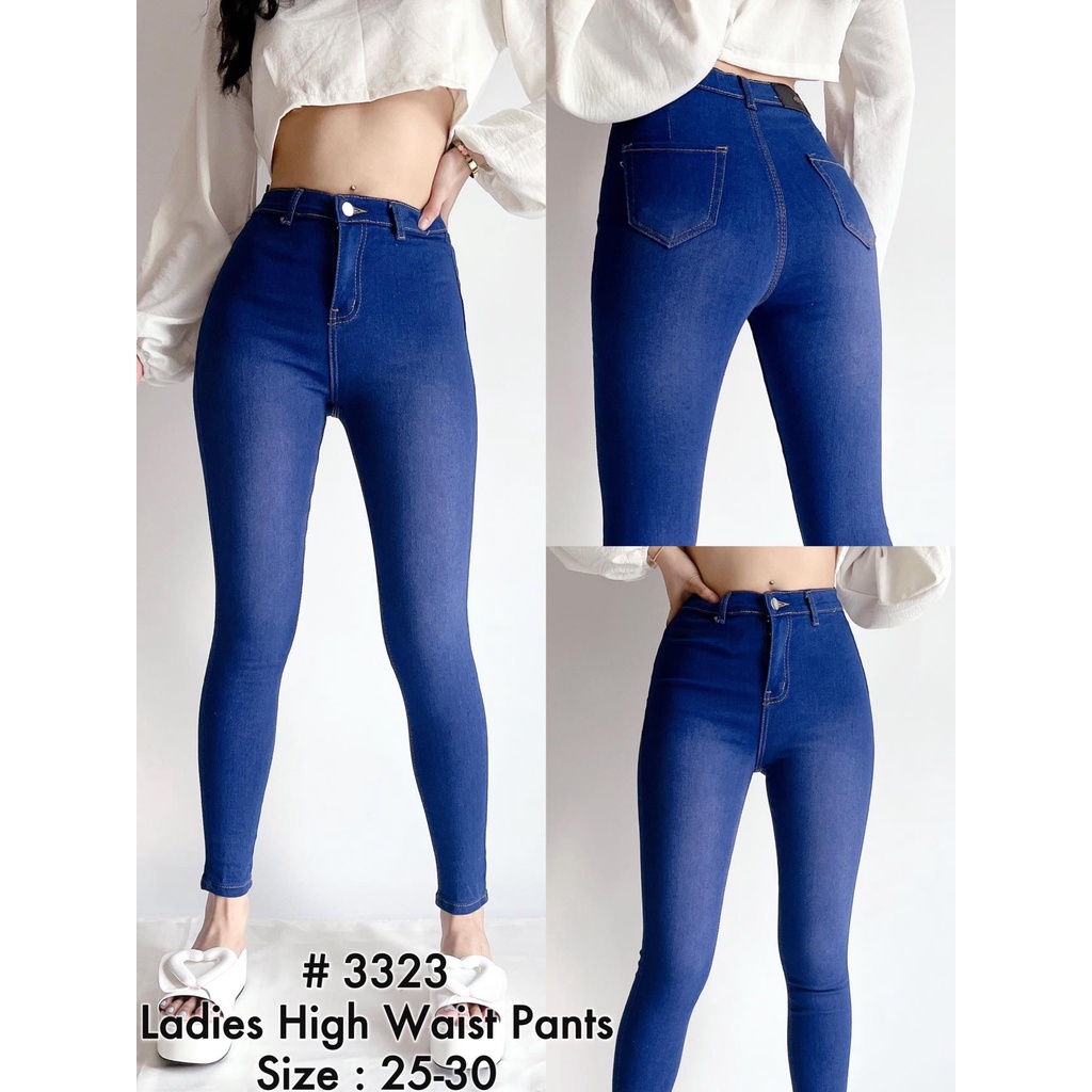 LADIE’S BEST SELLER HIGH WAIST PANTS SKINNY JEANS （4 color） 3221 | Shopee Philippines