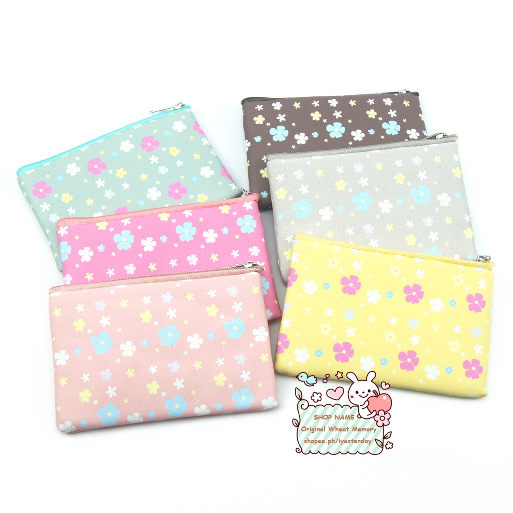 Korean Design small flower Pattern Fashion Leather Coin Pouch Mini ...