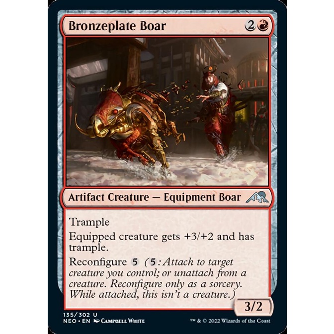 MTG Bronzeplate Boar NEO Neon Dynasty Kamigawa Magic the Gathering ...