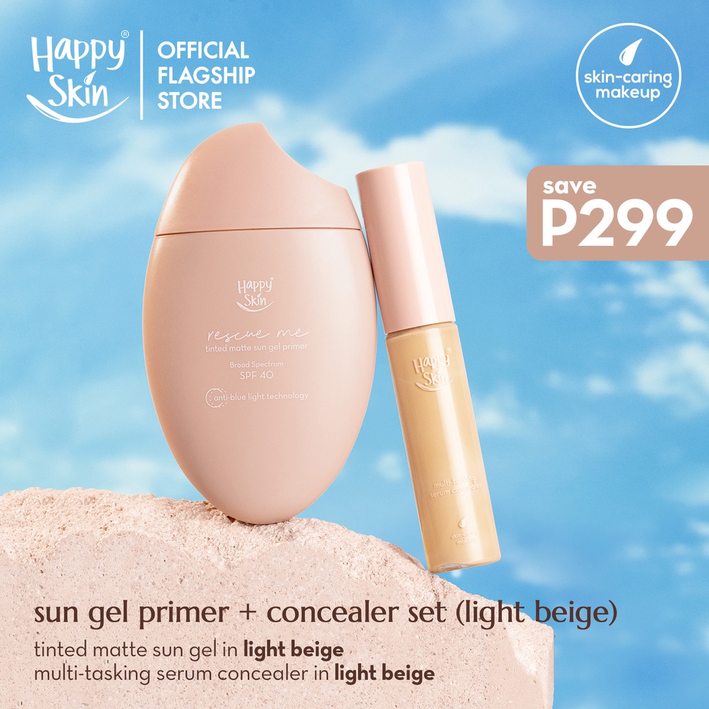 Happy Skin Tinted Matte Sun Gel Primer + Concealer Set | Shopee Philippines