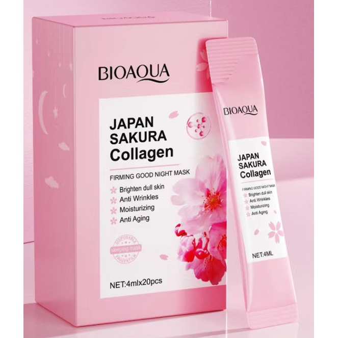 1 Box Japan Sakura Collagen Firming Sleeping Mask No-Cleaning Hydrating ...