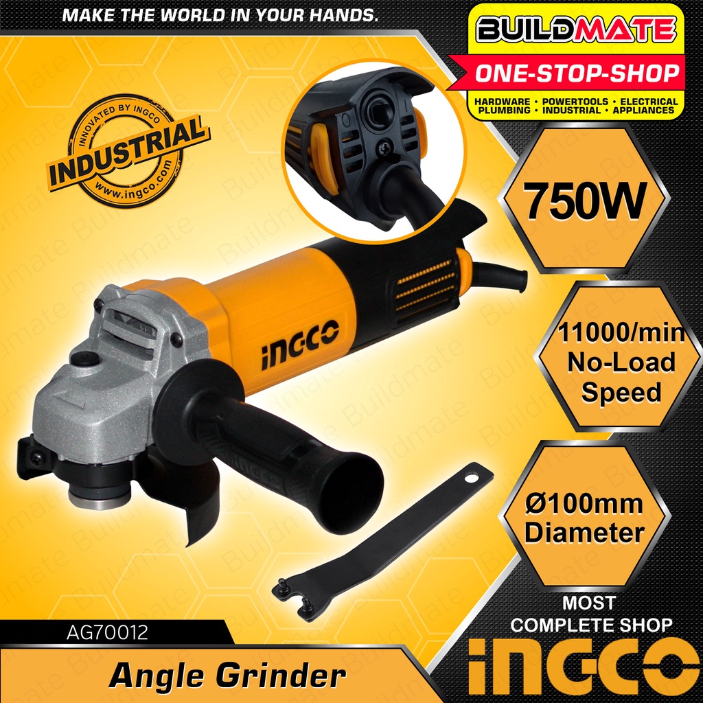 BUILDMATE Ingco Industrial Angle Grinder 700W | 750W Electric Grinder ...
