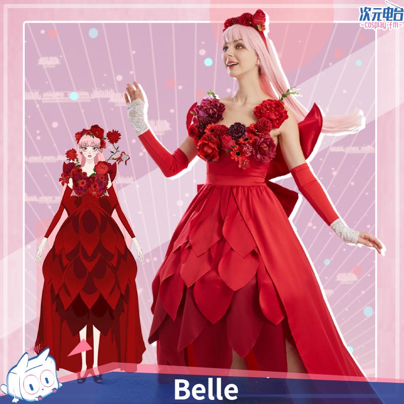 CosplayFM Belle cosplay BELLE red dress coswear singer | Shopee Philippines