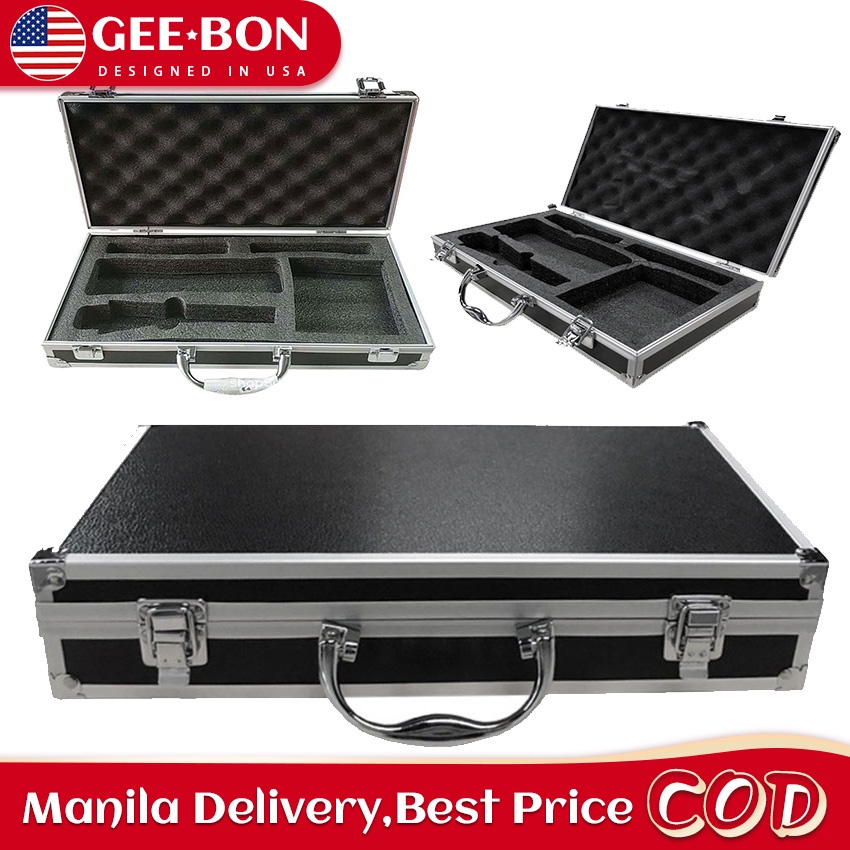 GEEBON Microphone Carrying Storage Box Aluminum Tool Box Microphone ...