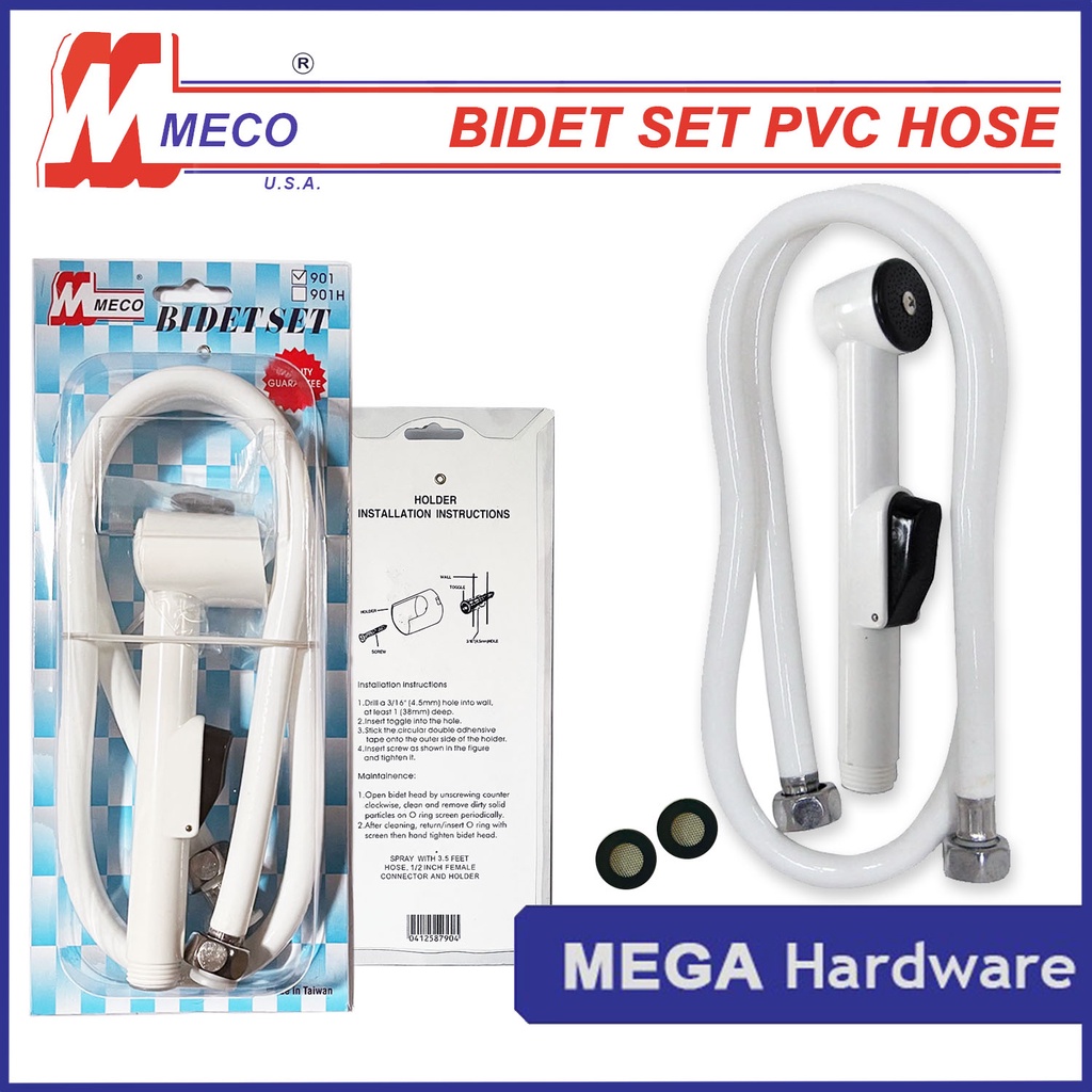 MECO High Quality PVC and Chrome Bidet Set (Hose, Head & Holder ...