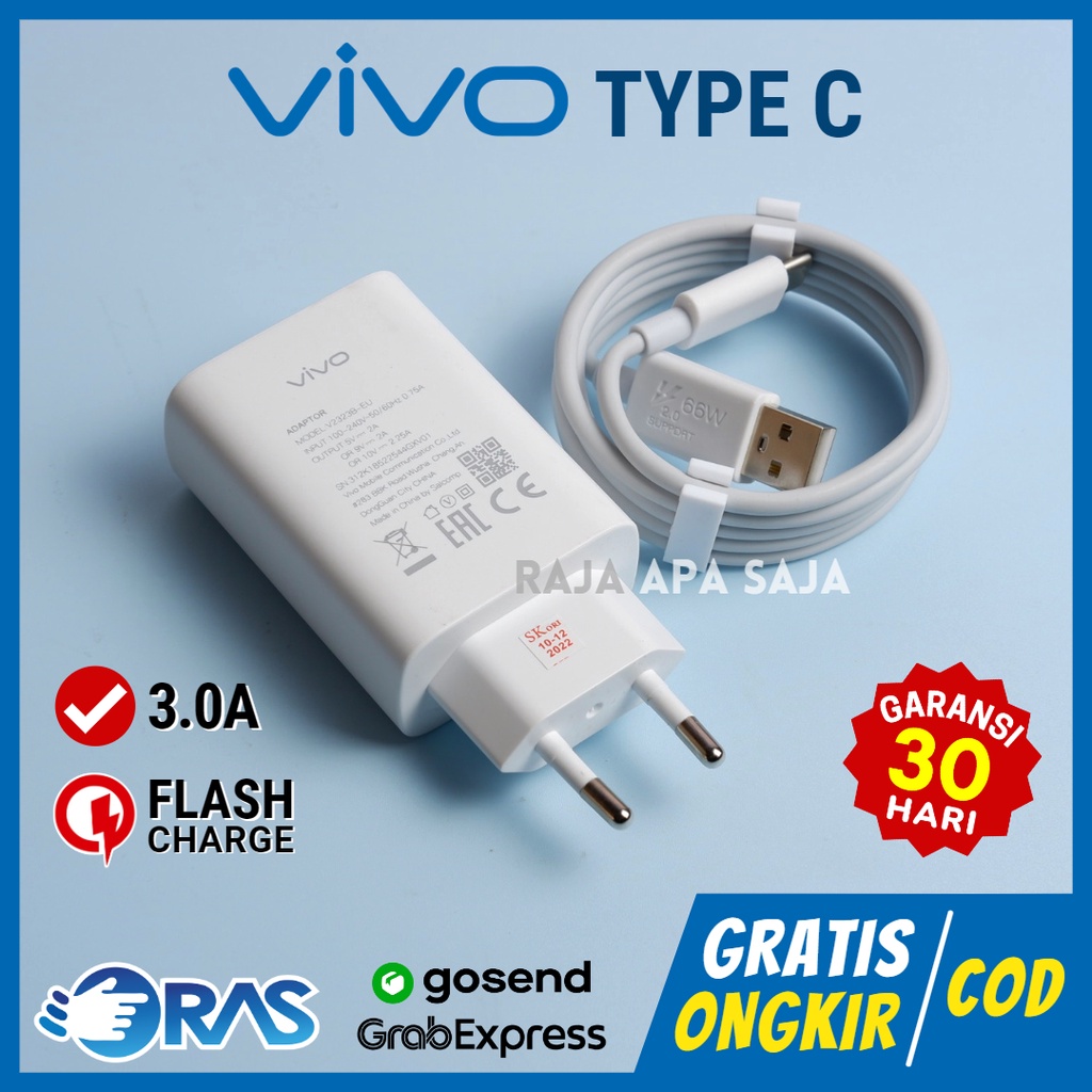 Charger VIVO 18W 3A Type C Dual Engine Fast Charging Flash Quick Charge Casan 18 Watt Type C ...