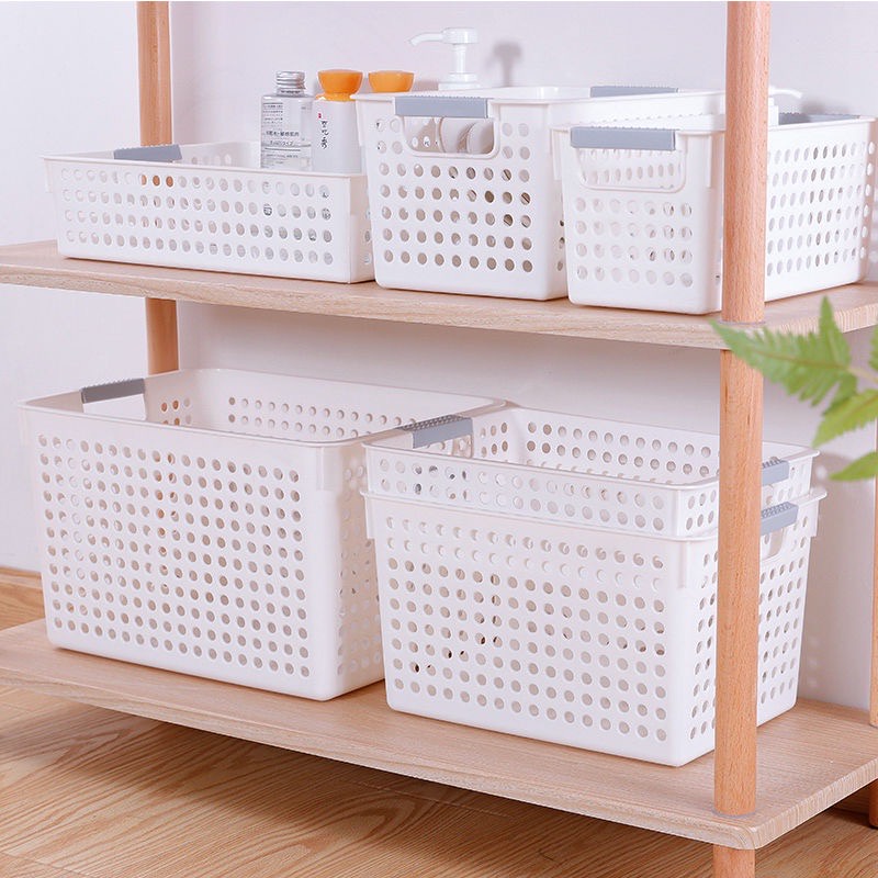 Storage Basket Kitchen Organizer Plastic Household Laundry Snack Book ...