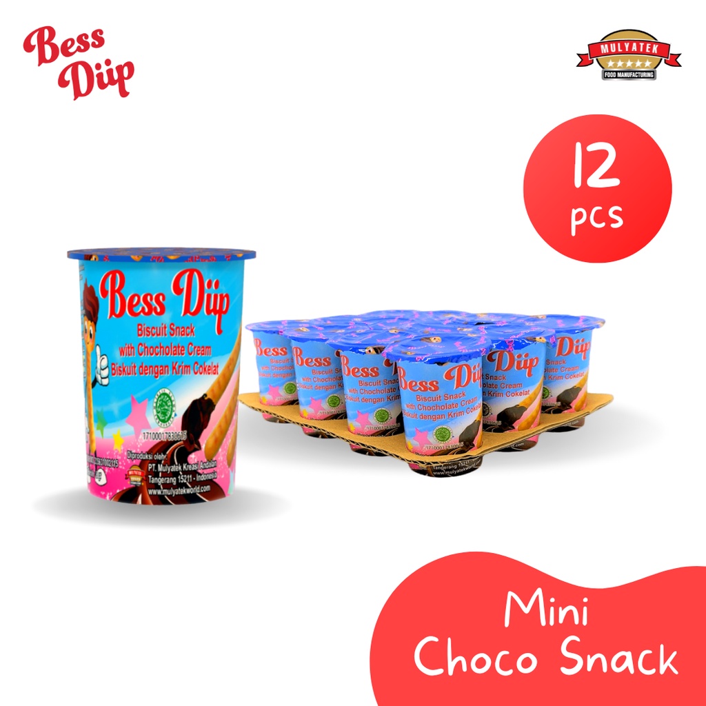 Bess Diip Chocolate Snack Mini Chocolate Biscuit Stick 8 gr - 12 pcs ...