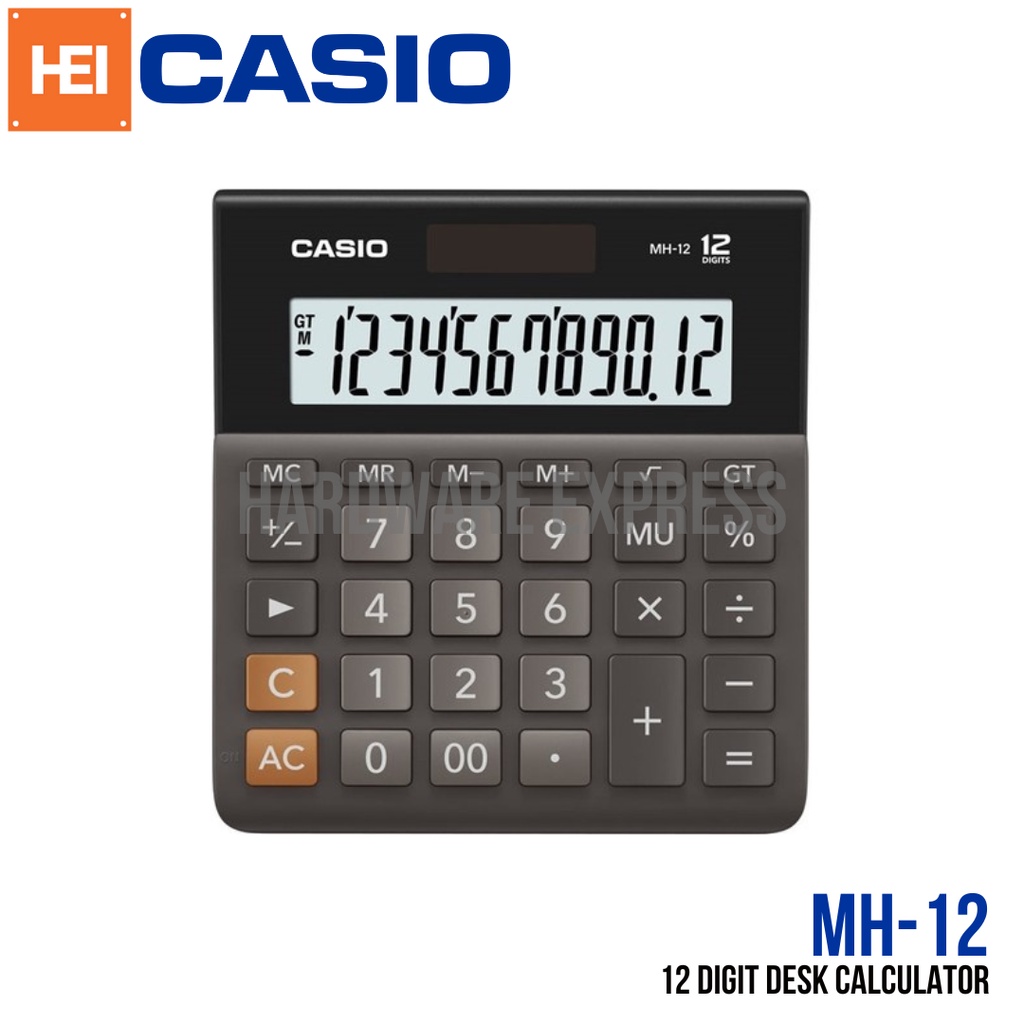 Casio MH-12 Desk Type Calculator (12 Digits) Extra Large display ...