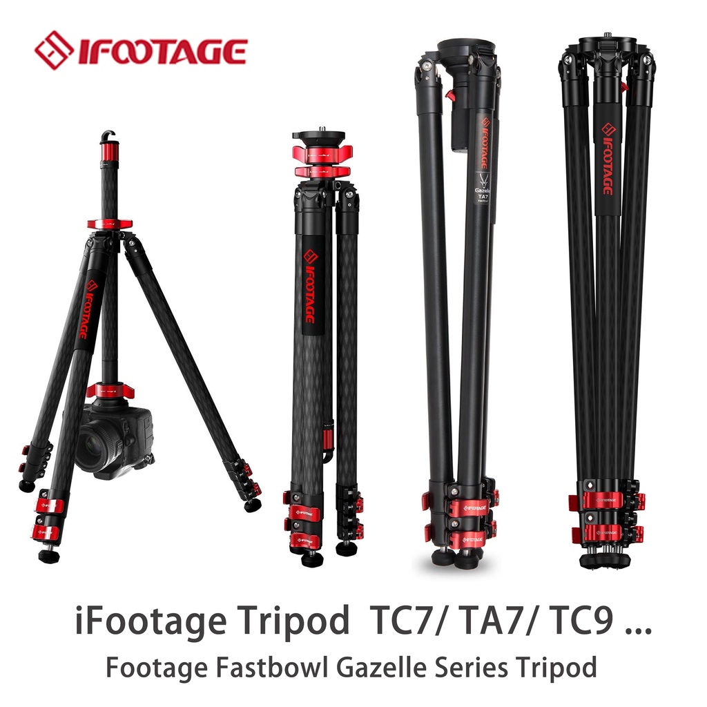 iFootage TC7 Carbon Fiber Video Camera Tripod with Quick Fastbowl ...