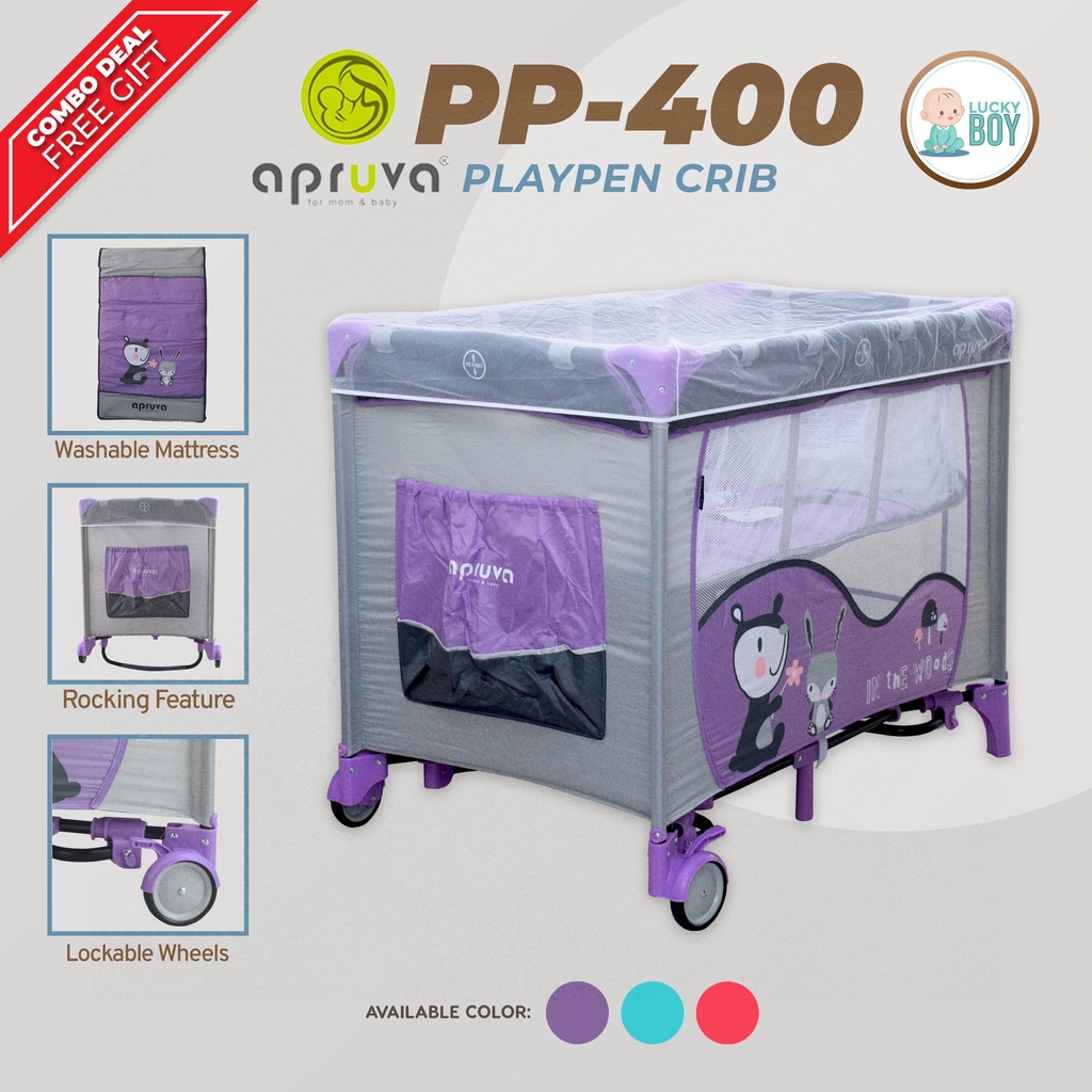 Apruva PP-400 Space-saver Crib for Baby Purple | Shopee Philippines