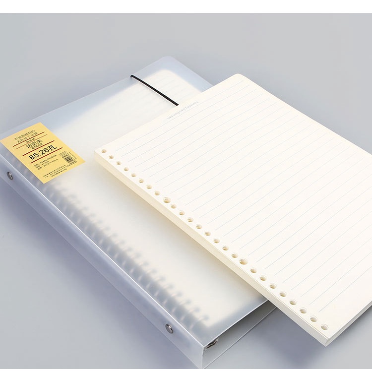 A5 Binder Notebook Loose Leaf Book Line Grid Blank Paper Refill Book ...