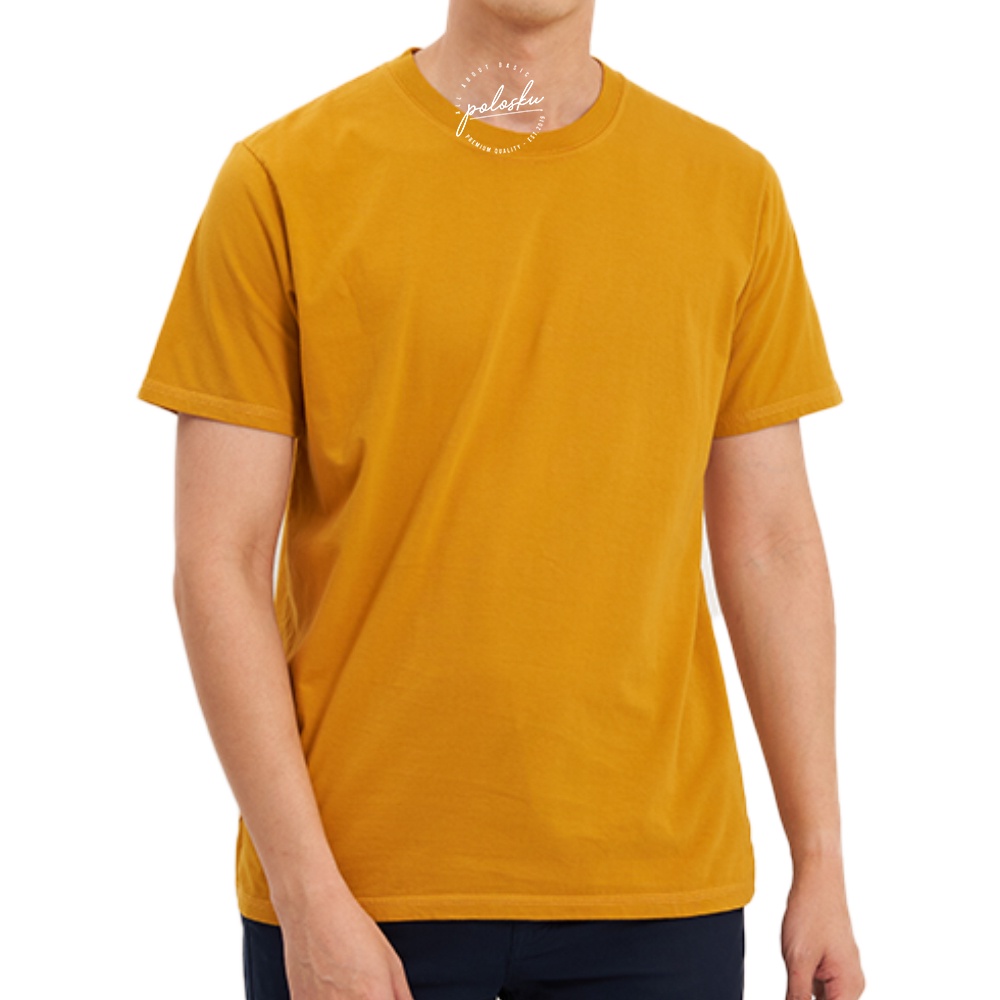 Kaos POLOS - MUSTARD - MUSTARD - Yellow MUSTARD - COTTON COMBED 30S - TSHIRT - BASIC TSHIRT ...