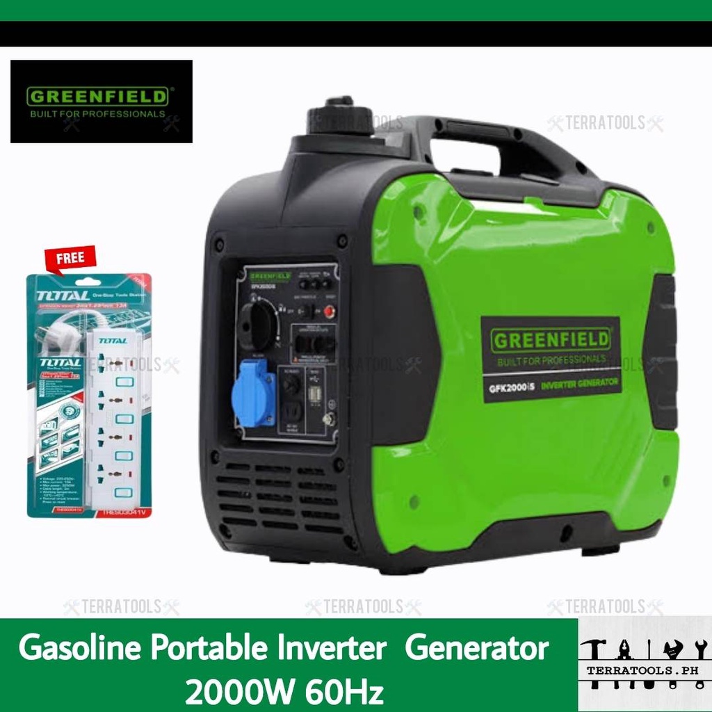 Greenfield 2000w Gasoline Portable Inverter Generator with Free ...