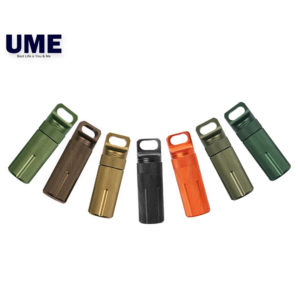 Outdoor EDC Bottle Aluminum Survival Container Capsule Waterproof Case ...