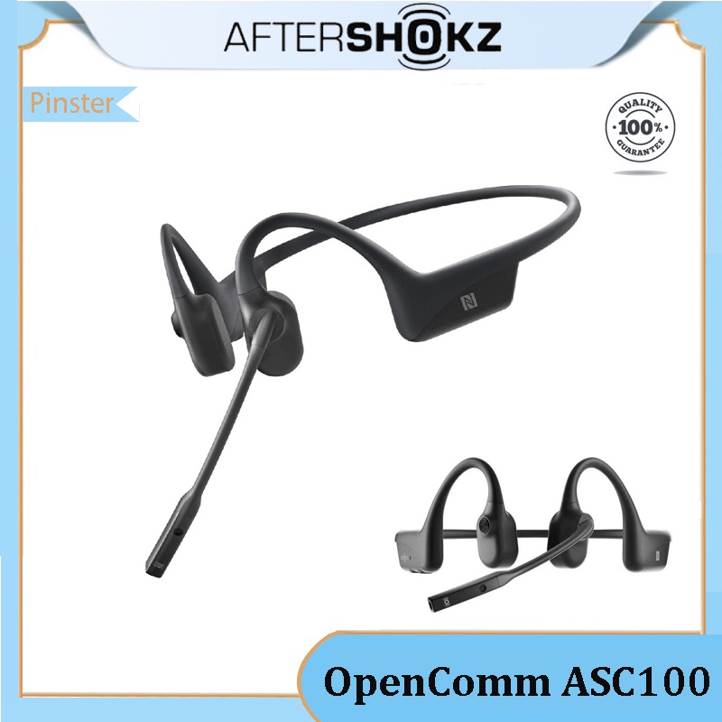 AfterShokz OpenComm ASC100 Bone Conduction Open-Ear Wireless Headphones ...